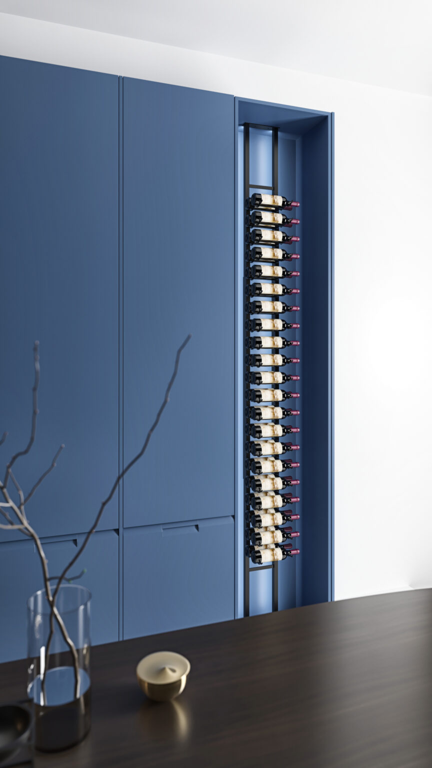 W Series Single Sided Floating Wine Rack Combo Kit (floor-to-ceiling ...