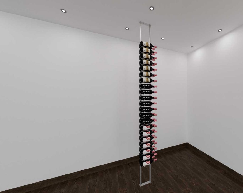 W Series Single Sided Floating Wine Rack Combo Kit (floor-to-ceiling ...