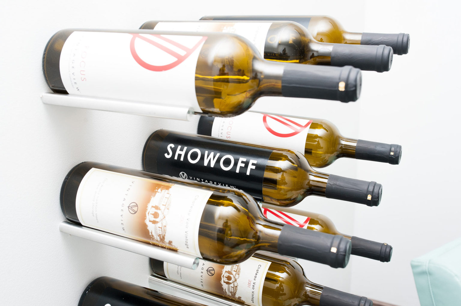 Vino Rails – wall mounted metal wine rack peg system - VintageView